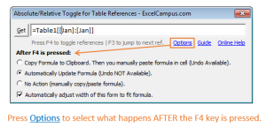 Absolute References Add-in Help - Excel Campus
