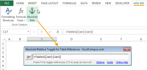Absolute Reference Add-in F4 Key in Structured Table Formulas | Excel Campus