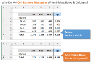 Why Cell Borders Disappear When Hiding Rows & Columns + Video - Excel ...