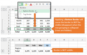 Why Cell Borders Disappear When Hiding Rows & Columns + Video - Excel ...