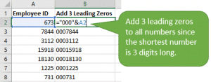 How to Add Leading Zeros to Numbers or Text with Uneven Lengths - Excel ...