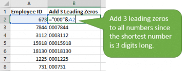 How to Add Leading Zeros to Numbers or Text with Uneven Lengths - Excel ...