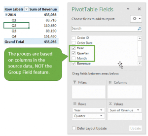 Grouping Dates in a Pivot Table VERSUS Grouping Dates in the Source ...