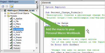 How to Quickly Create Percentage Change Formulas with a Macro - Excel Campus
