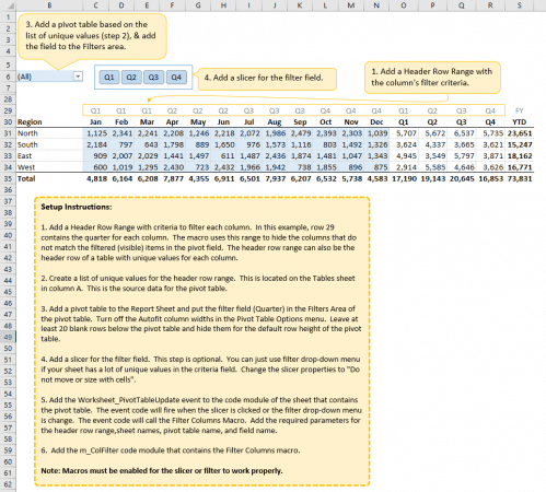 Hide & Unhide (Filter) Columns with a Slicer or Filter Drop-down Menu ...