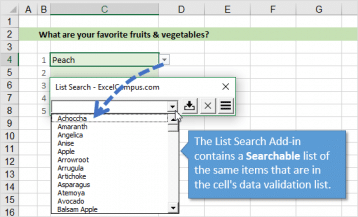 How to Search Data Validation Drop-down Lists in Excel - Excel Campus