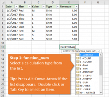 The Excel SUBTOTAL Function - Calculations on Filtered & Visible Cells Only