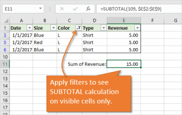 The Excel SUBTOTAL Function - Calculations on Filtered & Visible Cells Only