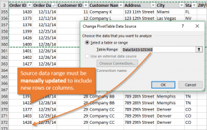 5 Reasons to Use an Excel Table as the Source of a Pivot Table