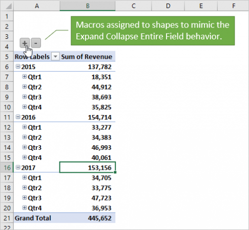 Expand and Collapse Entire Pivot Table Fields - VBA Macro - Excel Campus