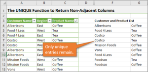 UNIQUE Formula for Non-Adjacent Columns - Excel Campus