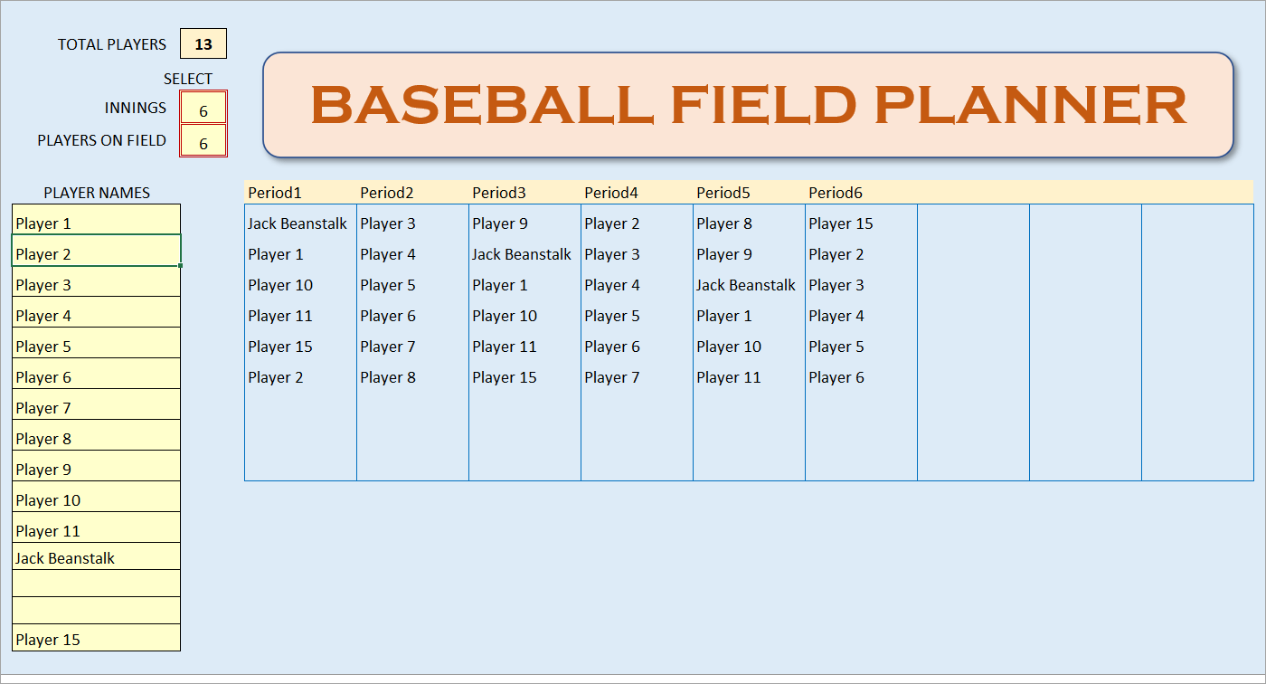 Excel Challenge: Equal Playing Time - Excel Campus
