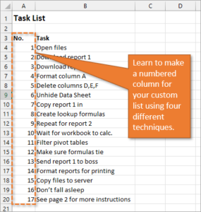 4 Ways to Create Numbered Lists in Excel - Excel Campus