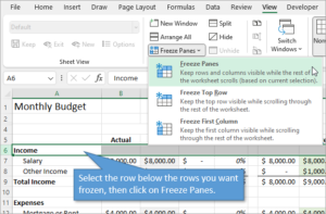 Budget Makeover – Ep. 4 – Using Freeze Panes in Excel - Excel Campus