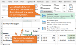 Budget Makeover – Ep. 4 – Using Freeze Panes in Excel - Excel Campus